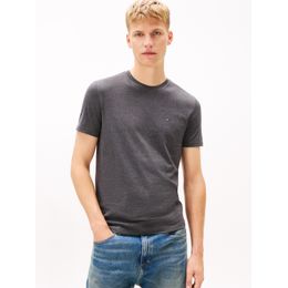 T-Shirt Tommy Jeans "TJM XSLIM JASPE HTR TEE EXT", Herren, Gr. L, schwarz (washed schwarz), Single Jersey, Obermaterial: 60% Baumwolle, 40% Polyester, meliert, Basic, slim fit normal, Rundhals, eingesetzt abgesteppte Kante, Shirts T-Shirt, Mit Rundhalsausschnitt