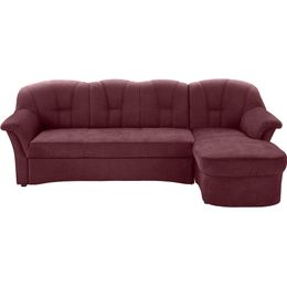 Ecksofa DOMO collection "Papenburg, zeitlose R&uuml;ckensteppung, elegante Formensprache, L-Form", lila (beere), B:235cm H:84cm T:140cm, Kunstleder SOFTLUX;Luxus-Microfaser (100% Polyester);Struktur ( 90% Polyester, 10% Polyacryl);Microfaser PRIMABELLE (100% Polyester), Sofas, Ecksofa, in gro&szlig;er Farbvielfalt, wahlweise mit Bettfunktion, Topseller