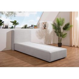 Boxspringbett Home Affaire "&Aring;by", grau, B:107cm L:225cm, Komplettbetten, Boxspringbett, In Cord Bezug, wahlweise mit und ohne Matrazte erh&auml;ltlich