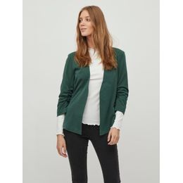 Kurzblazer Vila "VIHER NEW 3/4 BLAZER -NOOS", Damen, Gr. M, grün (pineneedle), Web, Obermaterial: 63% Polyester, 33% Viskose, 4% Elasthan, unifarben, regular fit hüftlang, Blazer Kurzblazer