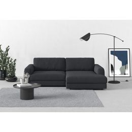 Ecksofa Trendmanufaktur "Bourbon Mega_Ecke mit tollem Sitzkomfort, Breite 250cm, L-Form", grau (graphite), B:250cm H:84cm T:176cm, 92% Polyester, 8% Nylon, Sofas, Ecksofa, mit extra hohem Sitzkomfort, auch in Cord erh&auml;ltlich