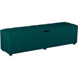 Hockerbank Home Affaire "Knobbed", blau (petrol), B:160cm H:42cm T:40cm, Struktur fein (100% Polyester) f&uuml;r Bett Classico, Piazza, Premium und Vega;Struktur (100% Polyester) f&uuml;r Bett Crato und Lucina;Struktur (60% Baumwolle, 40% Leinen) f&uuml;r Bett Kiss;Kunstleder f&uuml;r Bett Natura;Struktur (100% Polyester) f&uuml;r Bett Nordica, Hocker, Hockerbank mit Stauraum, Breite 120 cm und 160 cm