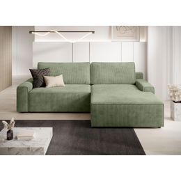 Ecksofa Trendmanufaktur "Challenge, Schlafsofa mit Bettkasten, Couch in L-Form, Breite 245 cm", gr&uuml;n (mayfly), B:246cm H:98cm T:168cm, 88% Polyester / 12% Nylon, Sofas, Ecksofa, Recamiere beidseitig montierbar, auch in trendigem Cordstoff