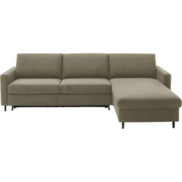 Ecksofa Home Affaire, B:250cm H:86cm T:190cmoliv, 100% Polyester, Sofas, "Calestra, Bezug Easy Care, Dauerschlaffunktion in 2 Qualit&auml;ten", L-Form,