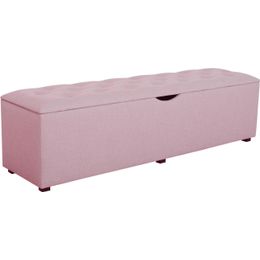 Hockerbank Home Affaire "Knobbed", rosa (ros&eacute;), B:160cm H:42cm T:40cm, Struktur fein (100% Polyester) f&uuml;r Bett Classico, Piazza, Premium und Vega;Struktur (100% Polyester) f&uuml;r Bett Crato und Lucina;Struktur (60% Baumwolle, 40% Leinen) f&uuml;r Bett Kiss;Kunstleder f&uuml;r Bett Natura;Struktur (100% Polyester) f&uuml;r Bett Nordica, Hocker, Hockerbank mit Stauraum, Breite 120 cm und 160 cm