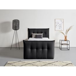 Boxbett Home Affaire "Kederleicht", grau (anthrazit), B:155cm L:226cm, Komplettbetten, Boxspringbett, inklusive Fu&szlig;teil, Bettkasten & Topper, in 4 Breiten und 2 H&auml;rtegraden