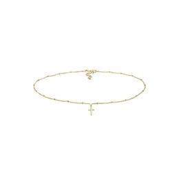 Collier Elli "Choker Kugelkette Kreuz Glaube Schmuck Geschenk 925 Silber" Gr. 36, gold, Halsketten, Damen, 36, ohne Stein, Silber 925 (Sterlingsilber), L: 36, Collier