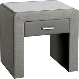 Nachttisch Home Affaire, grau (grau, anthrazit), H:50cm T:40cm, Tische, Nachttisch, Nachtkonsole mit 1 Schubkasten