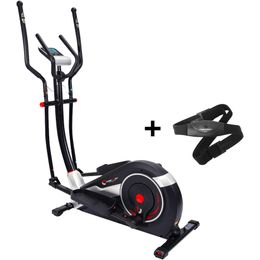 Crosstrainer-Ergometer Christopeit Sport "AX 8000 inkl. Pulsgurt", rot (schwarz, rot, silberfarben), CrosstrainerB:60cm H:163cm L:120cm, 150 kg max. Benutzergewicht, 24 Widerstandsstufen, B:60cm H:163cm L:120cm