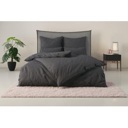 Bettw&auml;sche Home Affaire "Luisa", grau (anthrazit), B/L: 135cm x 200cm, 1 Stk., 1 Stk., Perkal, B/L: 80cm x 80cm, 2, Perkal, Obermaterial: 100% Baumwolle, Bettw&auml;sche, Bettw&auml;sche, NEUHEIT: 100% Baumwolle, ab Gr. 135x200 cm, in drei Qualit&auml;ten