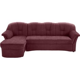Ecksofa DOMO collection "Papenburg, zeitlose R&uuml;ckensteppung, elegante Formensprache, L-Form", lila (beere), B:235cm H:84cm T:140cm, Kunstleder SOFTLUX;Luxus-Microfaser (100% Polyester);Struktur ( 90% Polyester, 10% Polyacryl);Microfaser PRIMABELLE (100% Polyester), Sofas, Ecksofa, in gro&szlig;er Farbvielfalt, wahlweise mit Bettfunktion, Topseller
