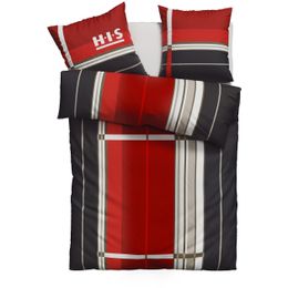 H.I.S. Bettw&auml;sche H.I.S "Golfi in Gr. 135x200 oder 155x220 cm", rot, B/L: 135cm x 200cm, 1 Stk., 1 Stk., Linon, B/L: 80cm x 80cm, 2 Stk., Linon, Obermaterial: 100% Baumwolle, Bettw&auml;sche, Bettw&auml;sche, Bettw&auml;sche aus Baumwolle, sportliche Bettw&auml;sche mit Streifen