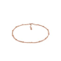 Fu&szlig;kette Elli "Fu&szlig;kette mit Kugeln Zeitlos Schmuck Geschenk 925 Silber" Gr. 28, rosa (rosegold), Fu&szlig;ketten, Damen, 28cm, Silber 925 (Sterlingsilber)