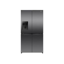 HISENSE Multi Door "RQ5P640SYKD", B:91cm H:179cm T:72,5cmschwarz inox, Kühlschränke, DualTech-Kühlsystem, MetalCooling, Wasser-/Eisspender