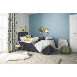 Boxbett Home Affaire "Mieke", grau (anthrazit), B:103cm L:210cm, Struktur impr&auml;gniert (100%), Komplettbetten, Boxspringbett, incl. Bettkasten und Topper, Bezug impr&auml;gniert, 2 Breiten