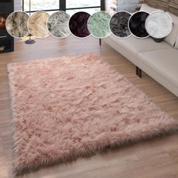 Fellteppich Paco Home "Playa 960", rosa (ros&eacute;), B:40cm H:64mm L:60cm, Polyester, Teppiche, Fellteppich, Kunstfell, Flokati-Optik, Hochflor, weich und flauschig, Uni-Farben