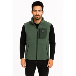 Fleeceweste LPO "Ravin", Herren, Gr. M, laurel wreath, 100% Polyester, regular fit, Westen Fleeceweste, mit Langhaarfleece