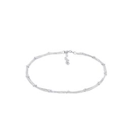 Fu&szlig;kette Elli "Fu&szlig;kette mit Kugeln Zeitlos Schmuck Geschenk 925 Silber" Gr. 25, silber, Fu&szlig;ketten, Damen, 2,5cm, Silber 925 (Sterlingsilber)