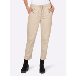 7/8-Jeans Heine, Damen, Gr. 36, Normalgr&ouml;&szlig;en, beige (sand), 98% Baumwolle, 2% Elasthan, unifarben, 7/8-L&auml;nge, Jeans