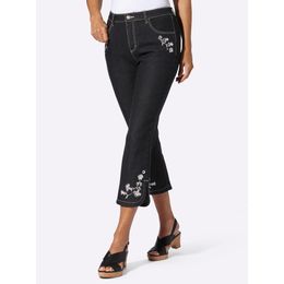 7/8-Jeans Classic Basics, Herren, Gr. 38, Normalgrößen, schwarz, denim, 81% Baumwolle, 17% Polyester, 2% Elasthan, gemustert, mehrfarbig, 7/8-Länge, Jeans