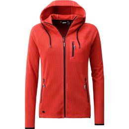 Fleecejacke LPO "Weya", Damen, Gr. 36 (S), poppy rot, Fleece, 100% Polyester, regular fit h&uuml;ftbedeckend, Jacken Fleecejacke, auch in Gro&szlig;en Gr&ouml;&szlig;en