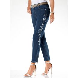 5-Pocket-Jeans Lady, Herren, Gr. 36, Normalgrößen, blau, stone, washed, 95% Baumwolle, 3% Polyester, 2% Elasthan, geblümt, gemustert, lang, Jeans 5-Pocket-Jeans