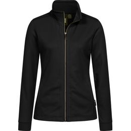 Trainingsjacke LPO "Abby II", Damen, Gr. 34 (XS), schwarz, 60% Polyester; 40% Baumwolle, regular fit, Jacken Trainingsjacke, glatt mit matter Struktur