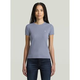 G-Star Raw T-Shirt G-STAR "Rib Cap Sleeve T-Shirt", Damen, Gr. L, amann, Obermaterial: 94% Baumwolle, 6% Elasthan, Shirts T-Shirt