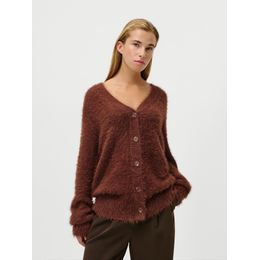 Longstrickjacke LEGER "Celestine Cardigan", Damen, Gr. 38, cappuccino, Obermaterial: 58% Polyamid, 42% Polyacryl, normal, V-Ausschnitt, B&uuml;ndchen, Strickjacken Longstrickjacke