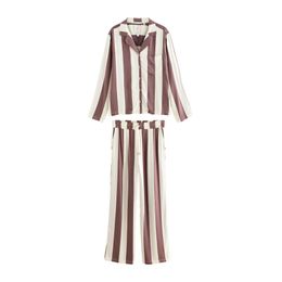 next Pyjama Damen Gr&ouml;&szlig;e S braun / wei&szlig; Sommerkleid