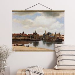 Bilderwelten Stoffbild mit Posterleisten Jan Vermeer - Ansicht von Delft