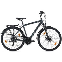 Trekkingrad Dacapo "Firenze 200 Blau 24 G&auml;nge RH 53 cm mechanische Scheibenbremsen" Gr. 53, anthrazit, schwarz, Fahrr&auml;der, 53cm, 28 Zoll (71,12cm) hinten: 28 Zoll (71,12cm)