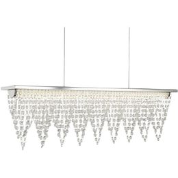 Searchlight H&auml;ngeleuchte "Drape LED Bar Pendant - Chrome Metal & Clear Crystal", 1, H: 24cm, 1 Stk.chrom und klar, Esszimmer, Leuchten