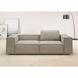2-Sitzer Home Affaire, B:246cm H:68cm T:98cm, beige, 95% Polyester, 5% Nylon, Sofas, "Watertown, modernes Sofa 246 cm breit, auch in Feincord",