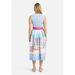 Milano Italy Damen Sommerkleidcolorful, Gr. 42, bedruckt, geringelt, gestreift, Material: 100% Baumwolle, Kleider