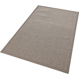 Teppich Dekowe, B:160cm H:7mm L:230cm, grau, Kunstfaser, Wohnzimmer, Teppiche, "Naturino Rips", Flachgewebe, Sisal-Optik, mit Bord&uuml;re, In- und