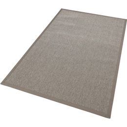 Teppich Dekowe, B:80cm H:7mm L:150cm, grau, Kunstfaser, Wohnzimmer, Teppiche, "Naturino Rips", Flachgewebe, Sisal-Optik, mit Bord&uuml;re, In- und Outdoor