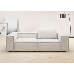 2-Sitzer Home Affaire, B:246cm H:68cm T:98cm, weiß, 95% Polyester, 5% Nylon, Sofas, "Watertown, modernes Sofa 246 cm breit, auch in Feincord",