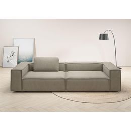 3-Sitzer Home Affaire, B:306cm H:68cm T:118cm, grau, 100% Polyester, Sofas, "Watertown moderner 3-Sitzer", extra breites Sofa mit in eleganten