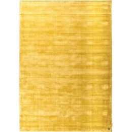 Teppich Tom Tailor HOME, B:250cm H:8mm L:350cm, gold, Viskose, Wohnzimmer, Teppiche, "Shine uni", Handweb Teppich, 100% Viskose, handgewebt, mit