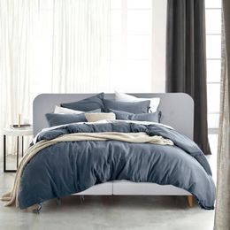 Boxspringbett Home Affaire, grau, Strukturstoff-Bezug (100% Polyester), Komplettbetten, "Premium", Steppung mit Knopfheftung, inkl. Topper