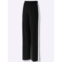 WITT Damen Jerseyhose mit Galonstreifen, schwarz-wei&szlig;, Gr&ouml;&szlig;e 36