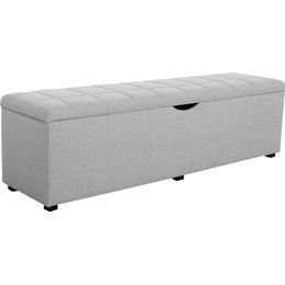 Hockerbank Home Affaire, B:120cm H:42cm T:40cm, grau, Struktur fein (100% Polyester) f&uuml;r Bett Classico, Piazza, Premium und Vega;Struktur (100%
