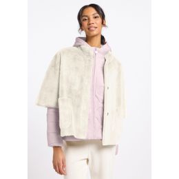 Frieda & Freddies New York Damen Cape "Fake Fur Cape With Jacket / Kay & Polly"elfenbein, Gr. 38, FRIEDA & FREDDIES, unifarben, 100% Polyester, Jacken