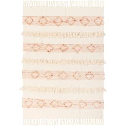 Wohndecke Kayoom, B:130cm L:170cm, beige, Baumwolle, Wolle, Wohndecken, "Bohist 225"
