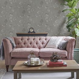 Laura Ashley Vliestapete "Elderwood", B/L: 0,52mm x 10mm, Rollen:, grau, Wohnzimmer, Tapeten, FSC zertifiziert, mit lebhaftem Druck, 10 Meter L&auml;nge