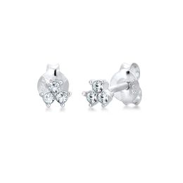 Elli Damen Paar Ohrstecker "Geo Trio Fein Kristalle 925 Silber", onesize,mit Steinen, Silber 925 (Sterlingsilber), silber, Silber 925