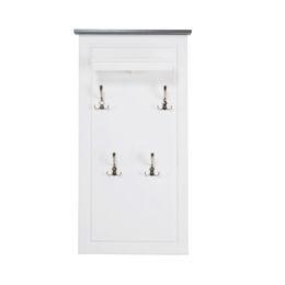 Garderobenpaneel Home Affaire, B:60cm H:115cm T:12cm, wei&szlig;, Massivholz, Garderobenpaneele, "Lukas, Paneel, Wandpaneel, Garderobe", aus massiver
