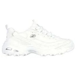 Skechers f&uuml;r Damen. 11931 D'Lites Fresh Start Leder-Sneakers wei&szlig; (42), Schn&uuml;rsenkel, L&auml;ssig, Sportlich, Sportbekleidung, Multisport