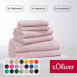 Handtuch Set s.Oliver, rosa, Walkfrottier, Obermaterial: 100% Baumwolle, Handtuch-Sets, "s.Oliver, Premium Qualit&auml;t, 600 gr/m&sup2;", 2 G&auml;stet&uuml;cher 30x50,